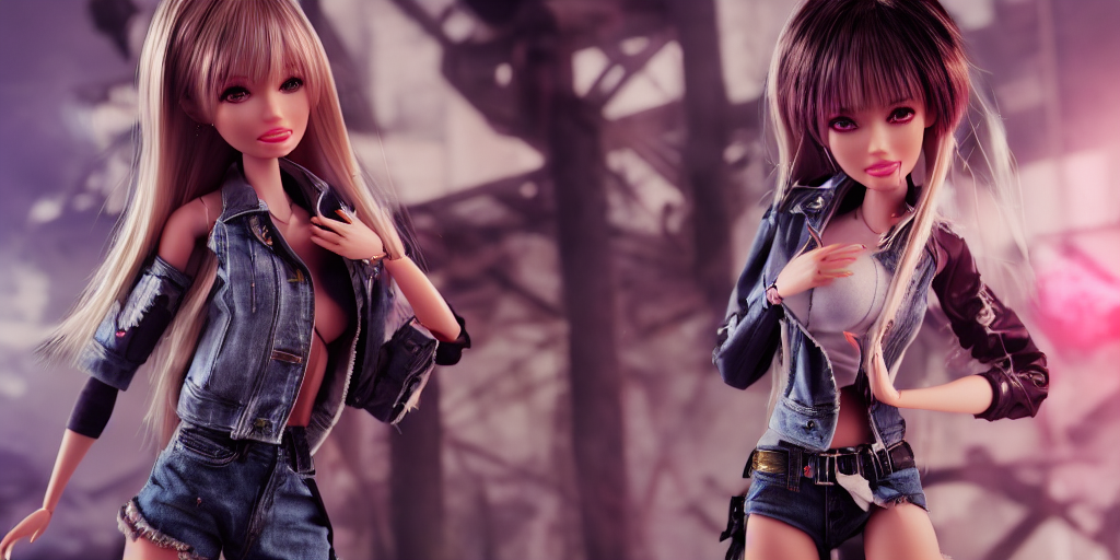 KREA AI - my perfect anime Barbie in ripped clothes Octane r...