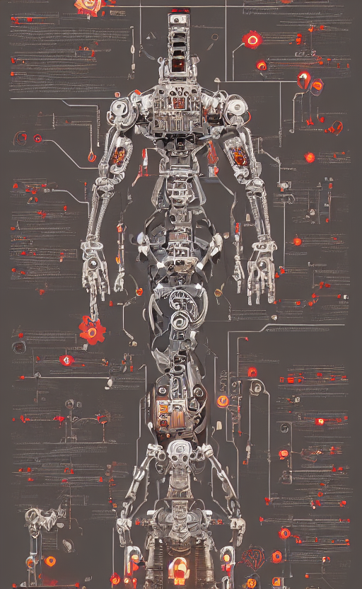 KREA AI - anatomy of the terminator, robot, cyborg, t100, bl...