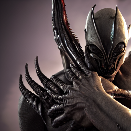 KREA AI - Sauron slow dancing with a xenomorph, photorealist...