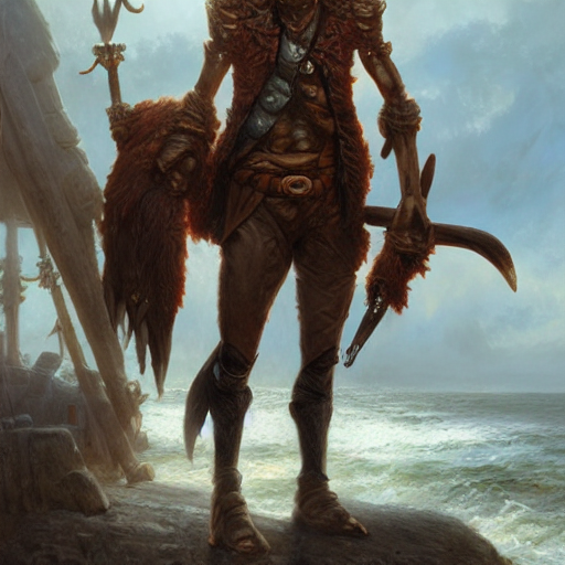 KREA AI - anthropomorphic moose pirate humanoid by greg rutk...