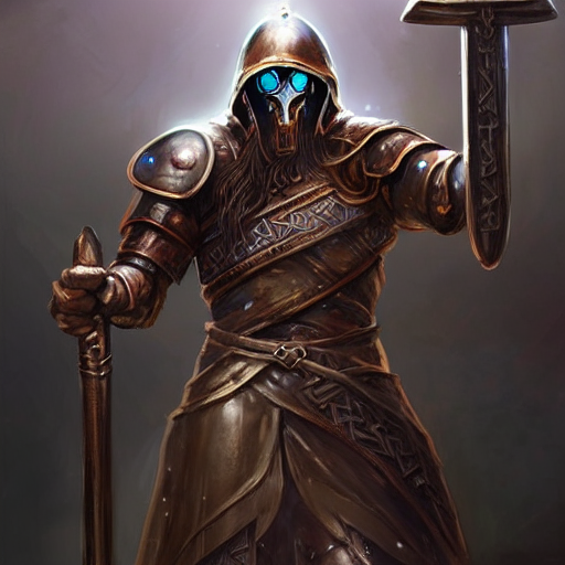 KREA AI - beautiful magic warforged construct viking wood st...