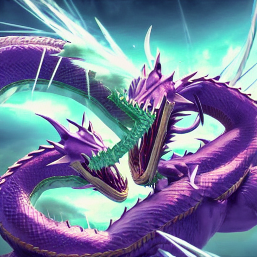 KREA AI - shenron fighting bahamut, hyper realistic, cg anim...