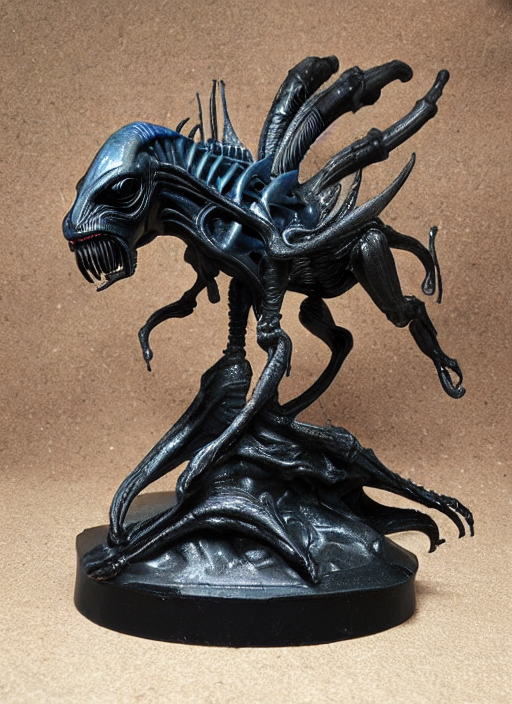 KREA AI - 80mm resin detailed miniature of a Xenomorph horse...