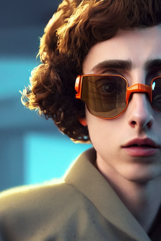 KREA AI - Timothee Chalamet in MATRIX wearing futuristic clo...