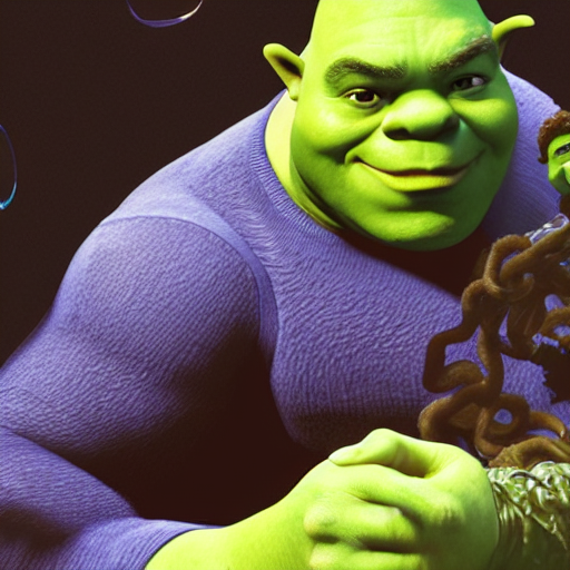 KREA AI - Vin Diesel Shakes hands with Shrek , tentacles, un...