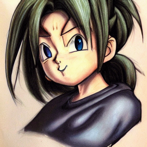 KREA AI - hyper realistic drawing of bulma from dragonball z...