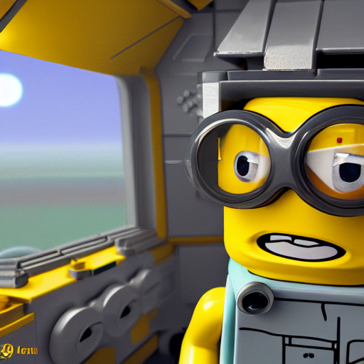 KREA AI - lego minion astronaut in the spaceship by goro fuj...
