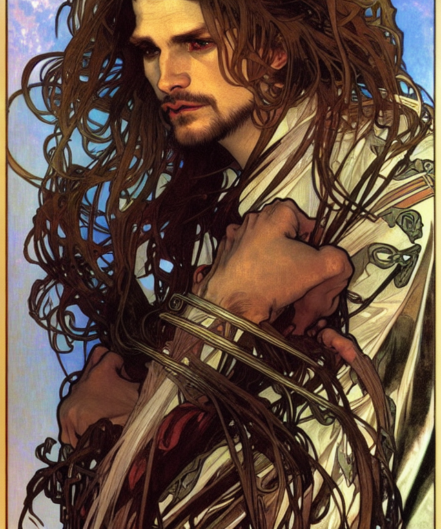 KREA AI - realistic detailed face portrait of a male wolfman...