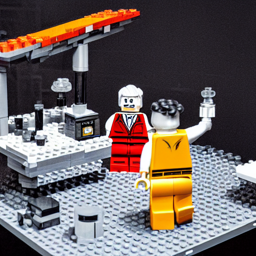 KREA AI - Nikola Tesla in his laboratory, a Lego set from th...