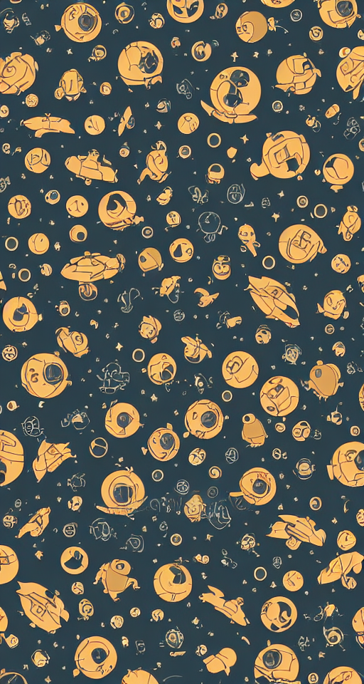 KREA AI - vector pattern with Samus Aran and Metroid icons,