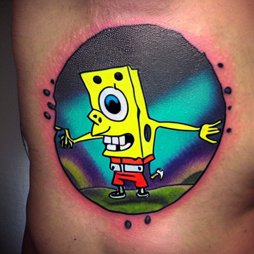 KREA AI - spongebob circle pants, creepy, eerie, shadows, ev...