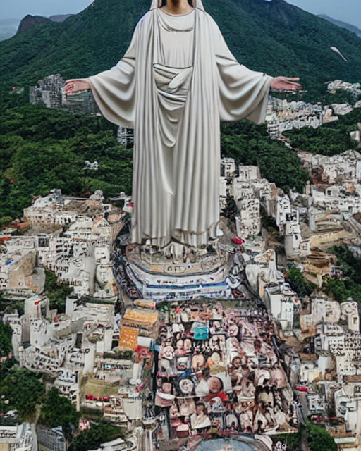 KREA AI - gigantic statue of honey boo boo as christ the red...