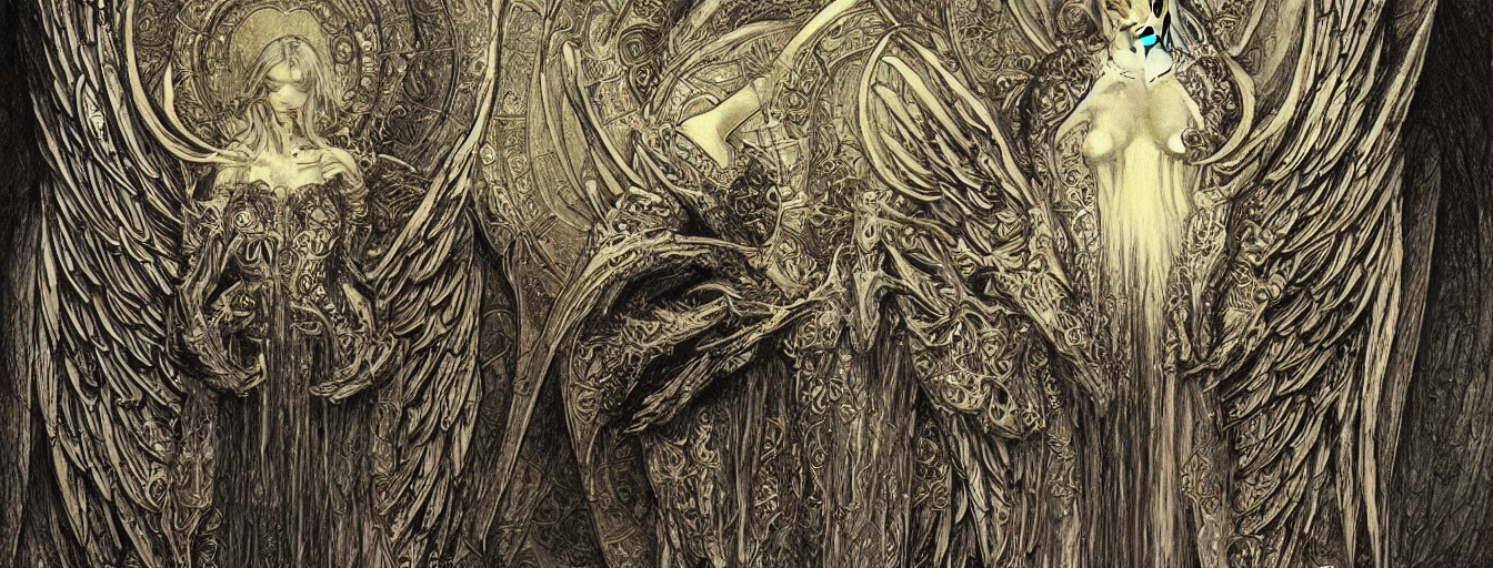 KREA AI - highly detailed doom medieval illuminated manuscri...