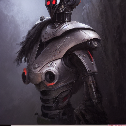 KREA AI - self portrait of a robot raven with beak. Full bod...
