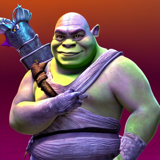 KREA AI - Shrek as a FFX JRPG villain octane render 4D Ray T...