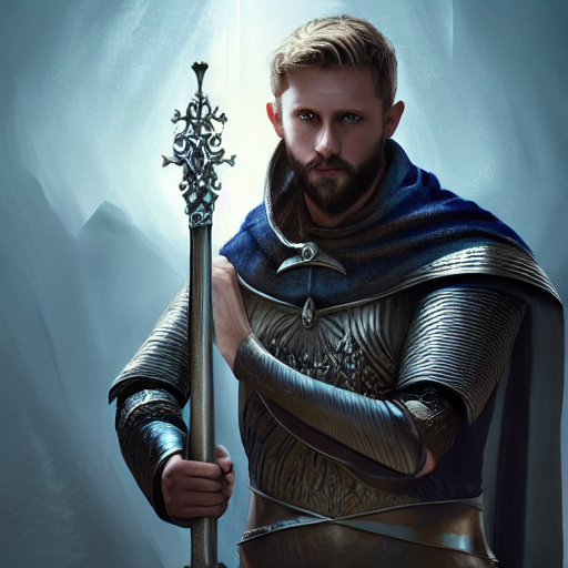 KREA AI - King Arthur with Excalibur, 4k, artstation, cgsoci...