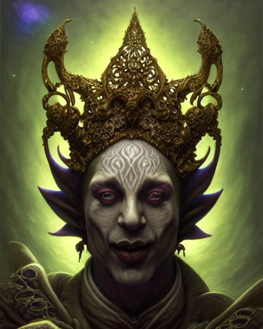 KREA AI - front shot of a court jester character, hyperdimen...