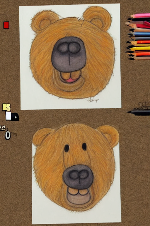 KREA AI - how to draw fozzy bear by hogarth