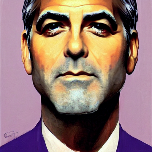KREA AI - george clooney portrait by mondrian