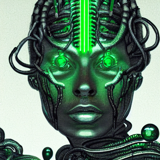 KREA AI - portrait of a real life terminator gorgon medusa w...