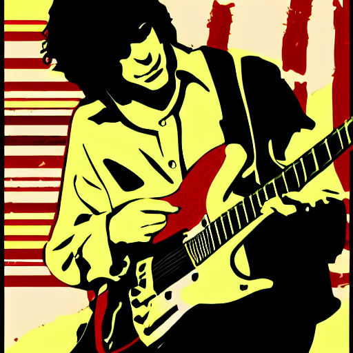 KREA AI - syd barret playing guitar and singing, sticker - a...