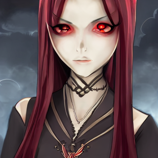 KREA AI - female vampire queen character concept art, anime ...