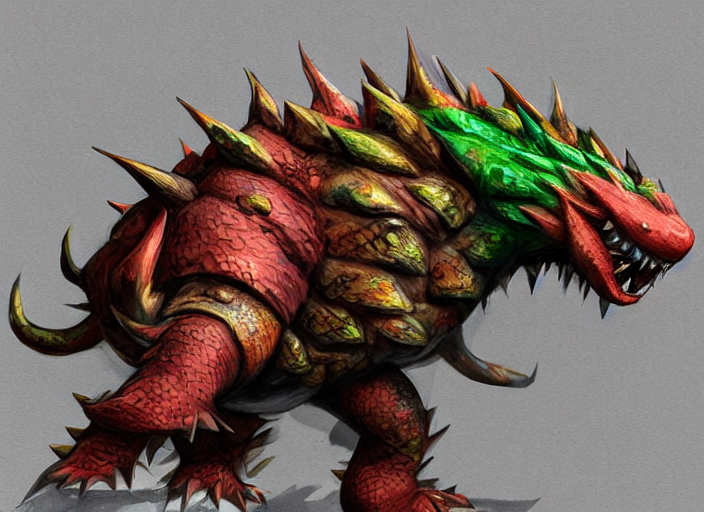 KREA AI - detailed concept art of a huge giant bowser by che...