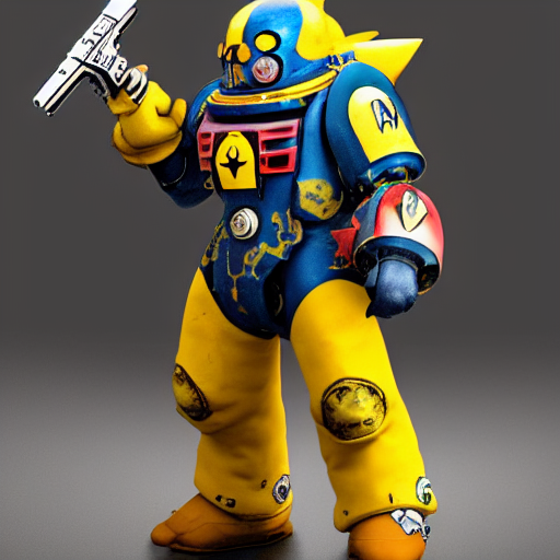 KREA AI - pikachu in space marine power armor from warhammer...