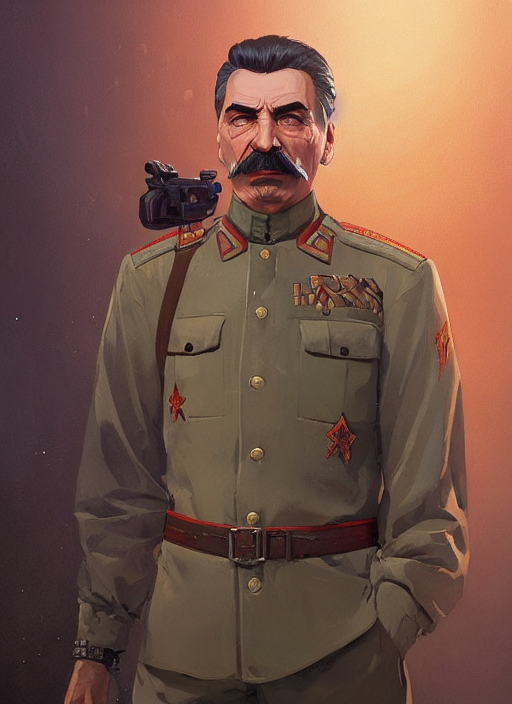 KREA AI - highly detailed portrait joseph stalin in gta v, s...