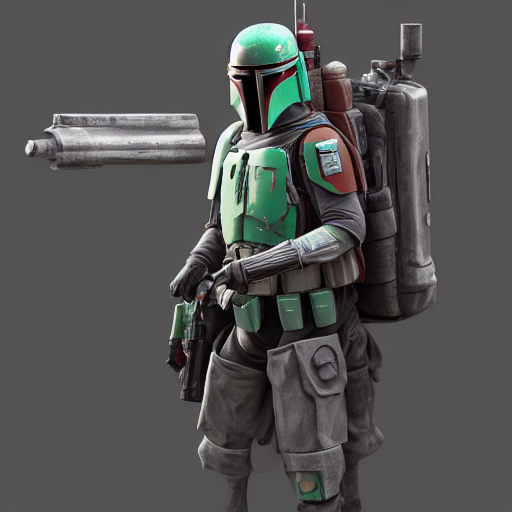 KREA AI - Boba Fett, an ambient occlusion render by Shinji A...