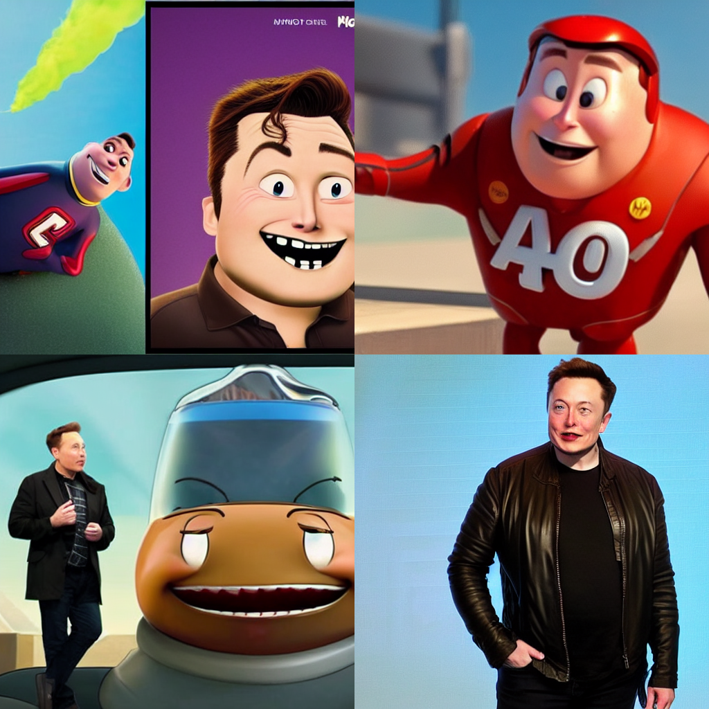 KREA AI - elon musk as a pixar villain, animation Pixar (201...