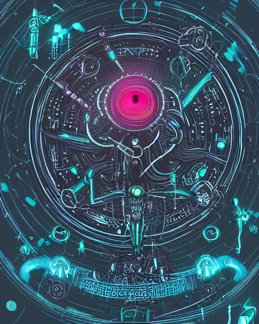 KREA AI - eldritch being intertwined with technology, roboti...