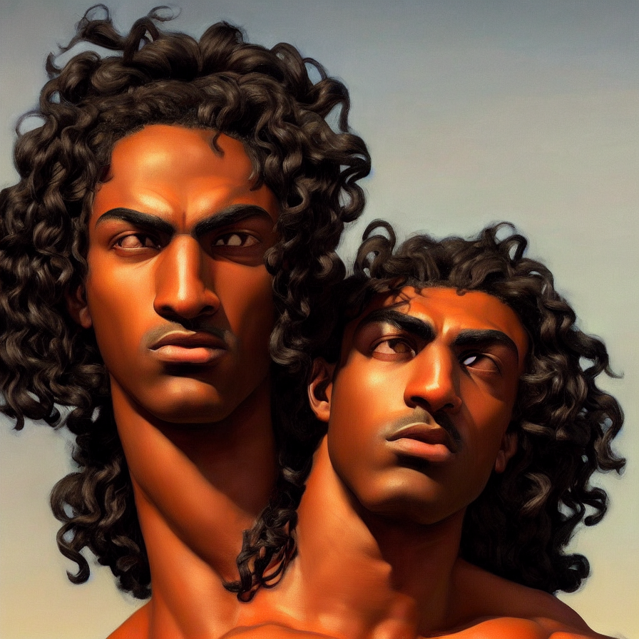 KREA AI - a beautiful closeup of a dark - skinned greek god ...