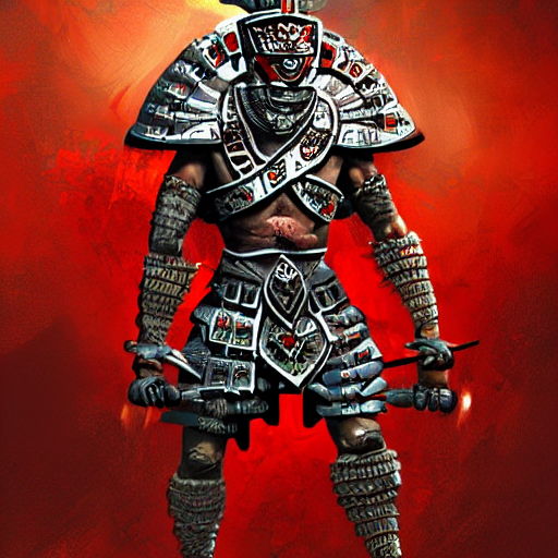 KREA AI - aztec warrior in a ornated armor preparing for war...