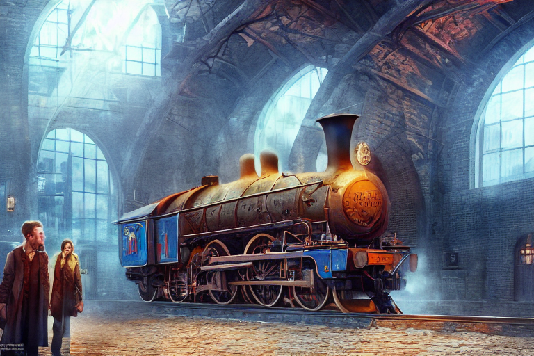 KREA AI - some wizard waiting in hogwart train station in qu...