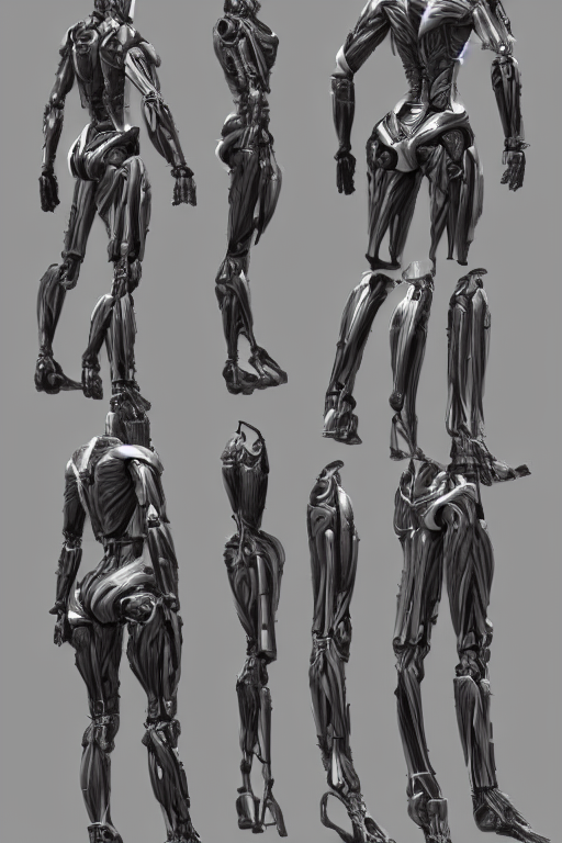 KREA AI - very symmetrical!! video game assets, cyborg legs ...