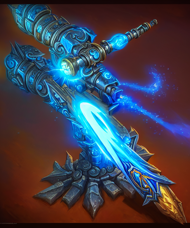 KREA AI - bright weapon of warcraft blizzard weapon art, a s...