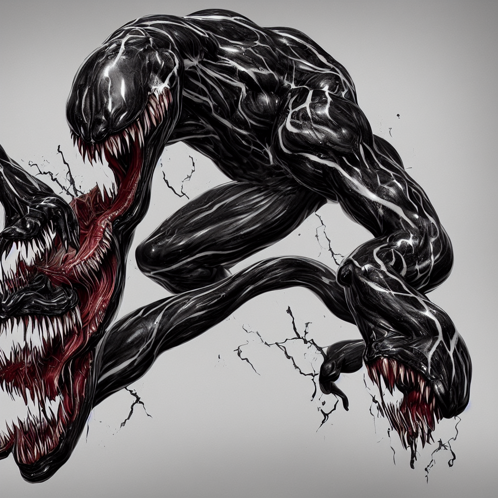 KREA AI - ultra realistic Venom transformation, detailed, 8K...