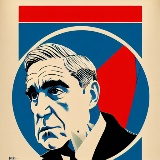 KREA AI - minimalist soviet propaganda of robert mueller!!!