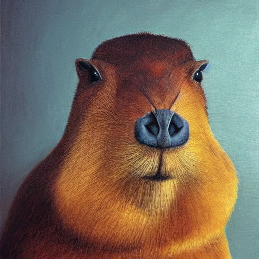 KREA AI - capybara, gentleman, portrait, painting, vivid col...
