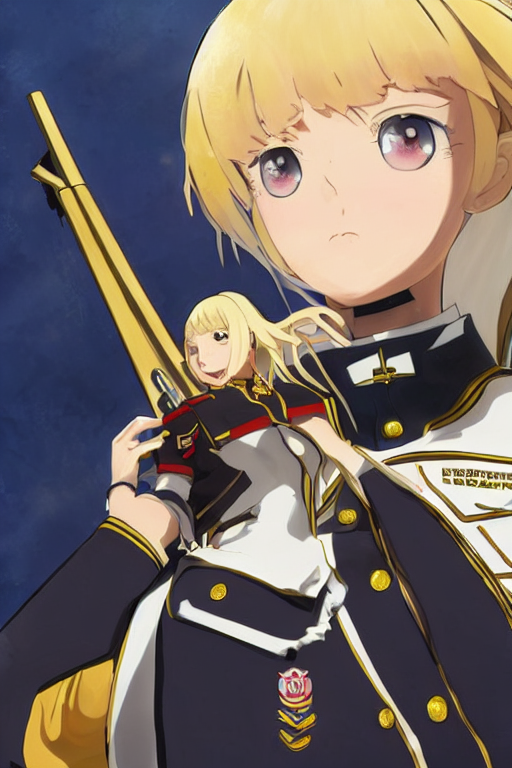 KREA AI - key visual concept art, portrait of stern anime gi...