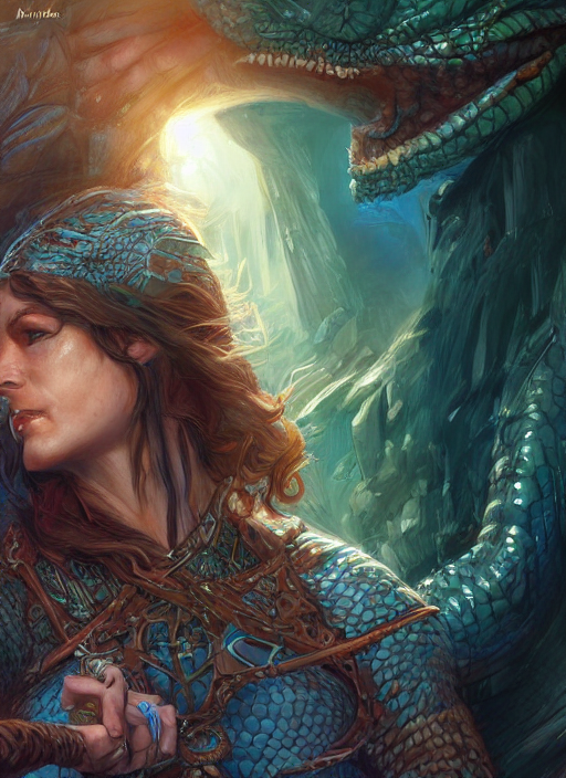 KREA AI - human half snake, ultra detailed fantasy, dndbeyon...