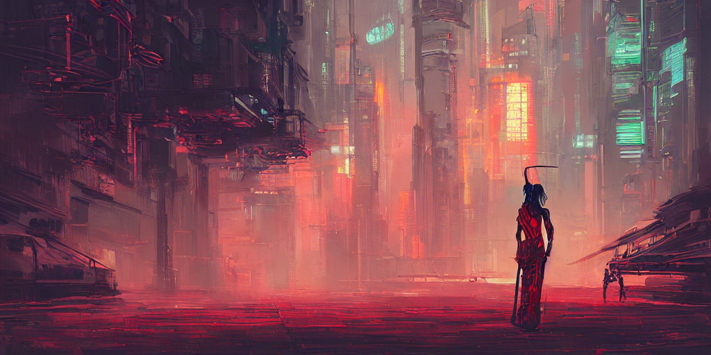 KREA AI - nuclear atompunk cyberpunk samurai, fantasy art, a...