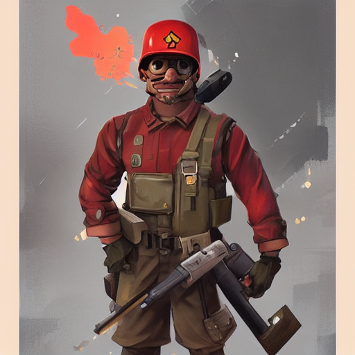 KREA AI - portrait of a communist pikachu in team fortress 2...