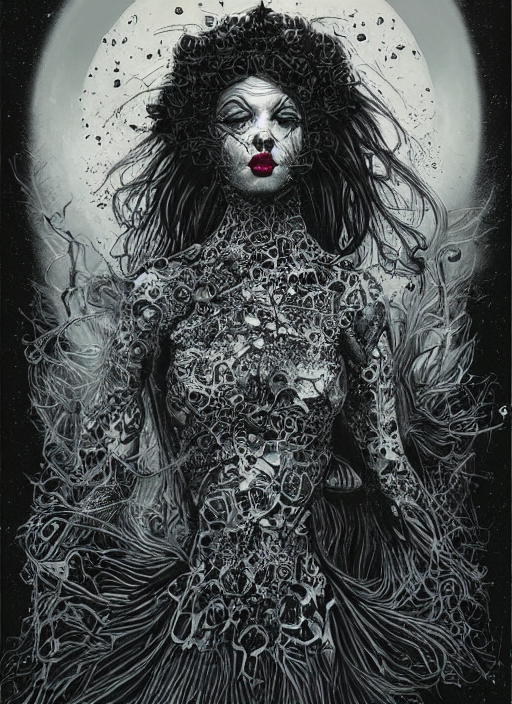 KREA AI - Goth goddess painting by Dan Hillier, trending on ...