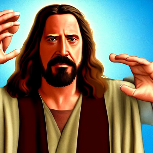 KREA AI - jesus christ but as the dude from the big lebowski