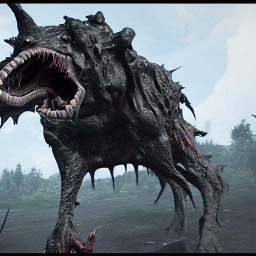 KREA AI - photo of ripped satanic creature, highly realistic...