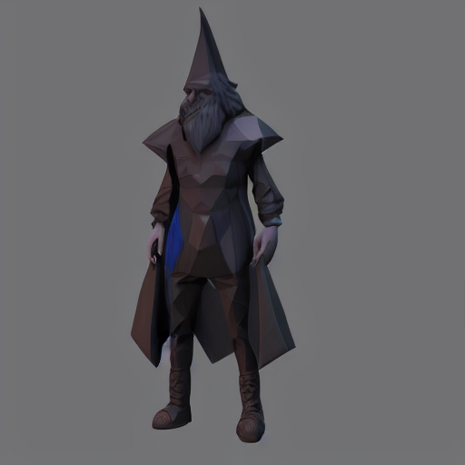 Krea Ai Low Poly 3d Model Of A Wizard Unreal Engine Blen 