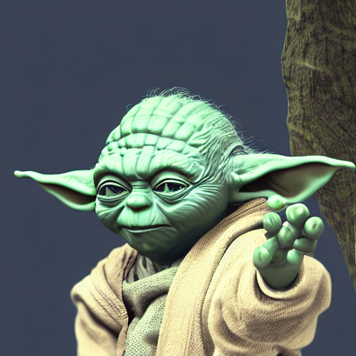 KREA AI - middle-aged yoda floating, au naturel, hyper detai...