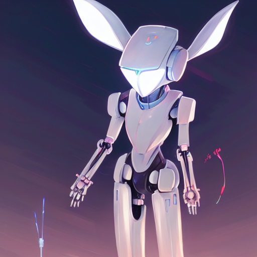 KREA AI - concept art of a cybernetic robot rabbit. bunny ro...